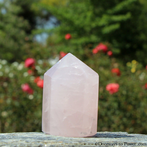John of God Rose Quartz Heart Chakra Crystal Point - Doorways to Power