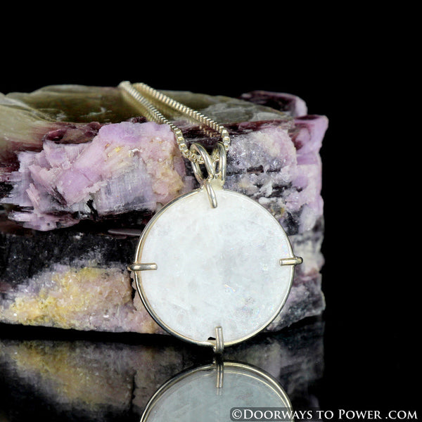 Rare Natrolite Crystal Circle Pendant A+++ Synergy 12 - Doorways to Power