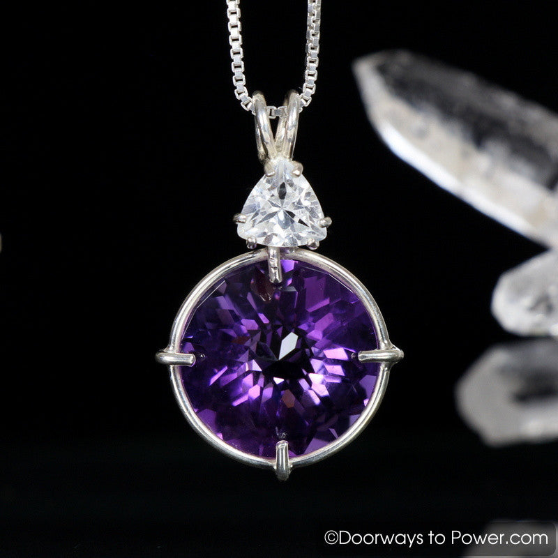Amethyst Radiant Heart Pendant - Tools for Evolution - Doorways to Power