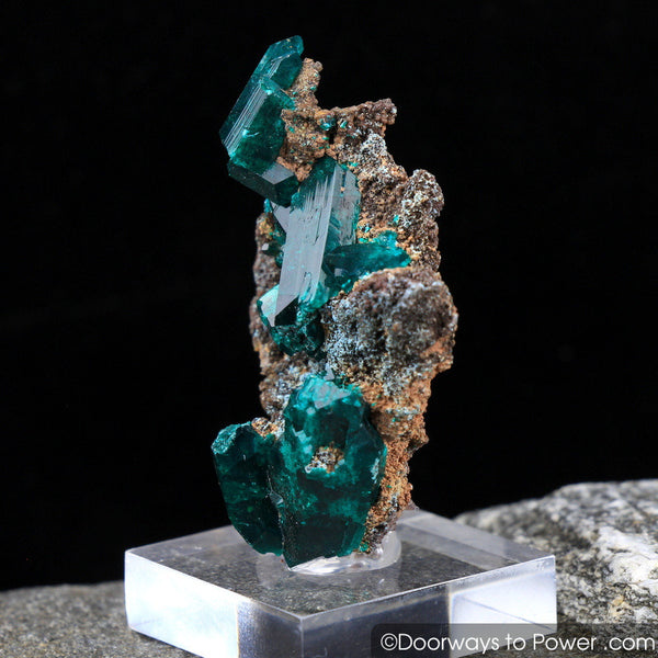 Amazing Dioptase Mineral Specimen Twin 'Museum Quality' - Doorways to Power