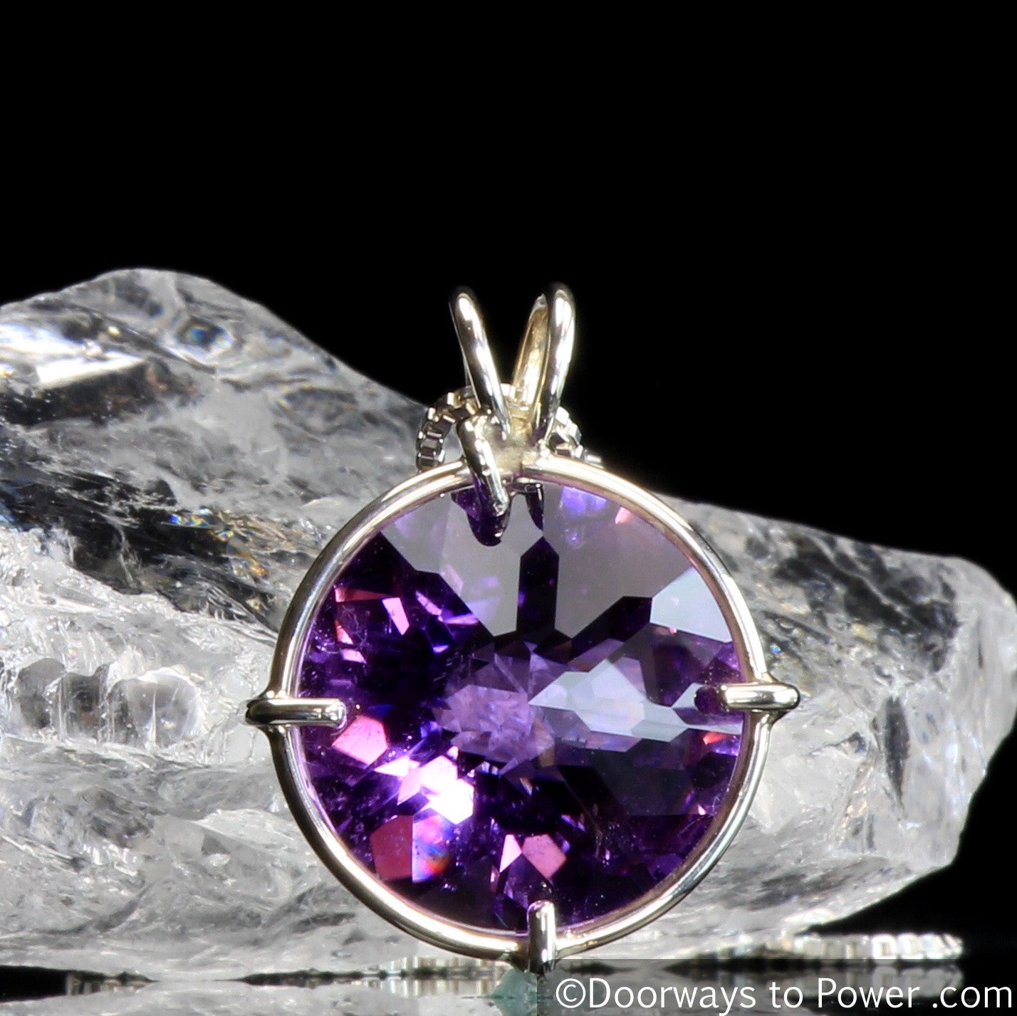 Amethyst Radiant Heart Pendant - Tools for Evolution - Doorways to Power