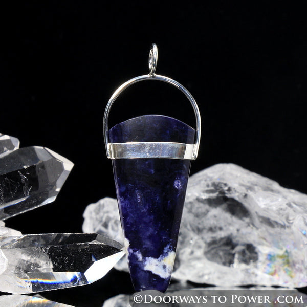 Violet Flame Opal Crystal Pendant w/ Moldavite - Doorways to Power