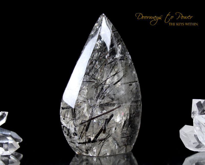 Black Tourmalinated Clear Quartz Crystal Sculpture 'The Oracle ...