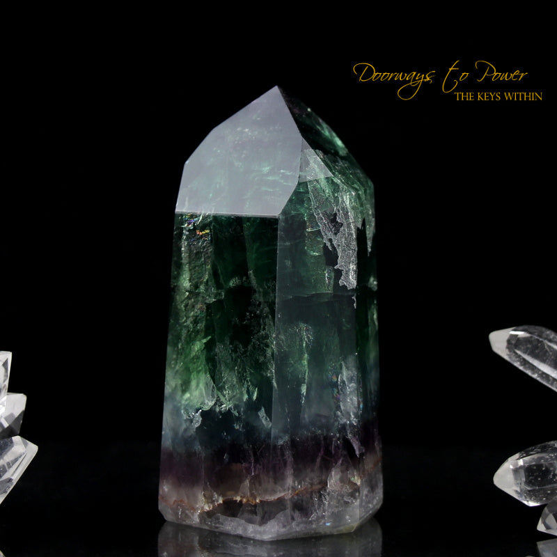 Green and Purple Fluorite Temple Heart Dow Crystal Point - Doorways to ...
