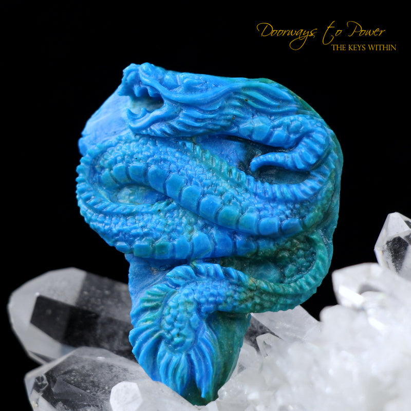 Turquoise Dragon Crystal Carving - Doorways to Power